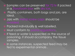 Collection,Dispatch & Processing of toxicological samples. | PPTX