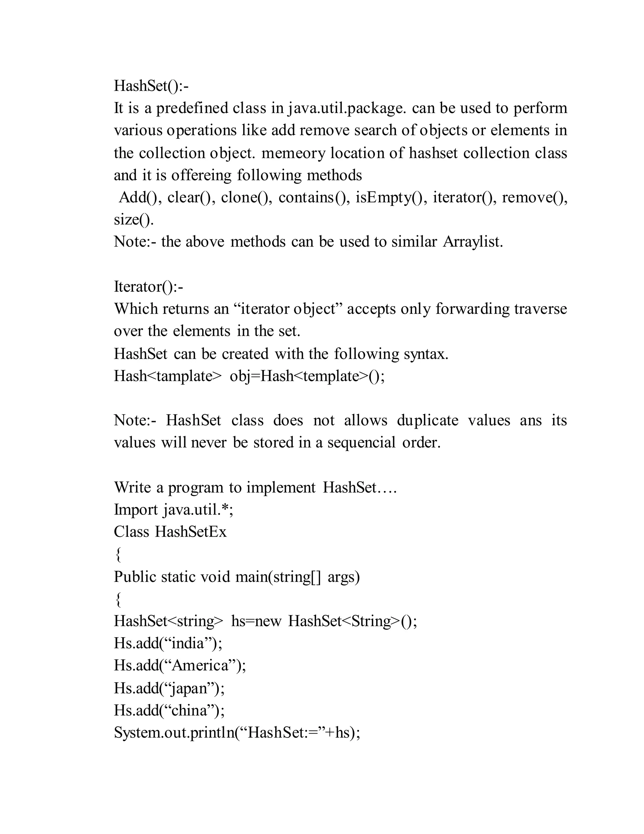 Collections framework | DOCX