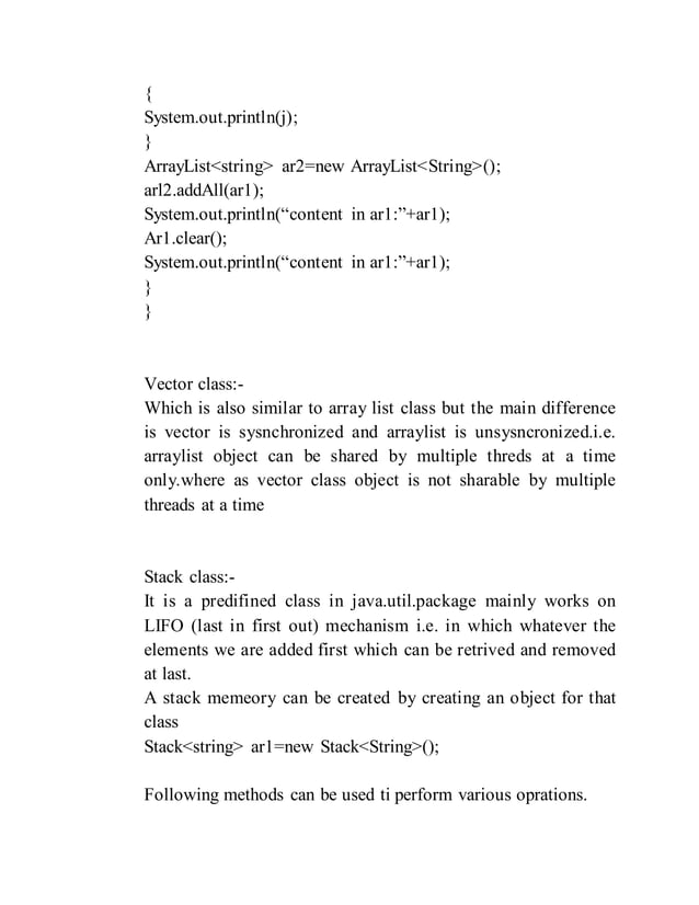 Collections framework | DOCX