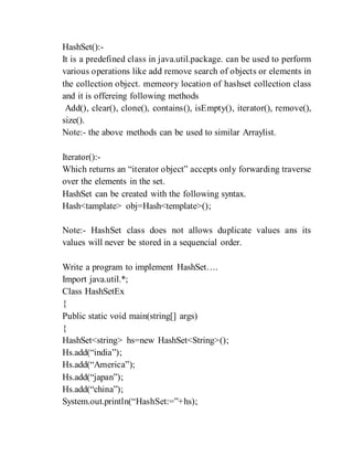 Collections framework | DOCX