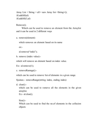 Collections framework | DOCX