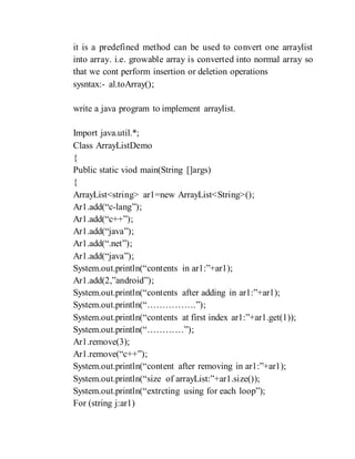 Collections framework | DOCX