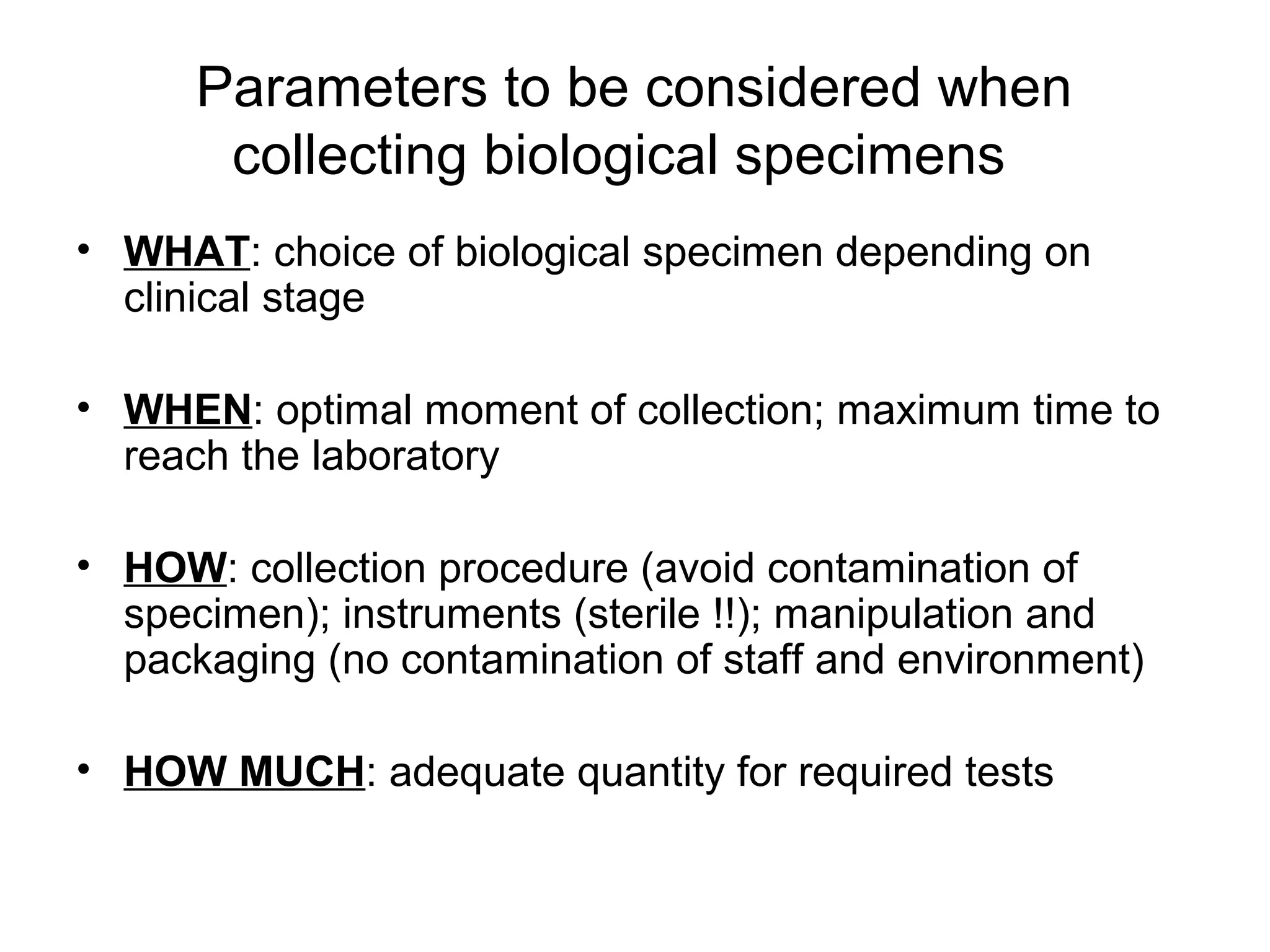 Collection of biological specimens for microbiology tests | PPT