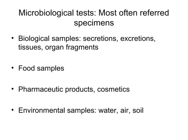 Collection of biological specimens for microbiology tests | PPT | Blood ...
