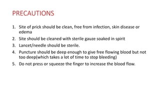 Collection of blood Sample - physiology practical | PPTX