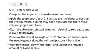 Collection of blood Sample - physiology practical | PPTX