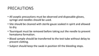 Collection of blood Sample - physiology practical | PPTX