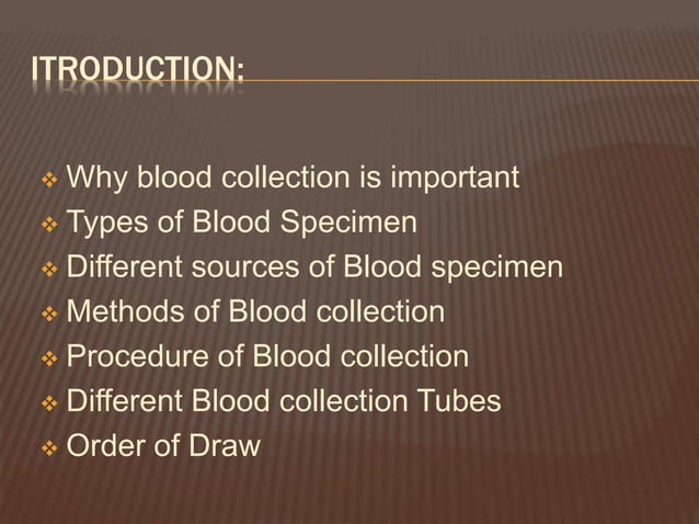 COLLECTION OF BLOOD SAMPLE (dr.ankita singh hind institute of medical ...