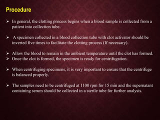 Collection of blood, serum & plasma | PPT