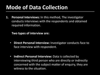 Collection of Data - Class 11 - Statistics | PPTX