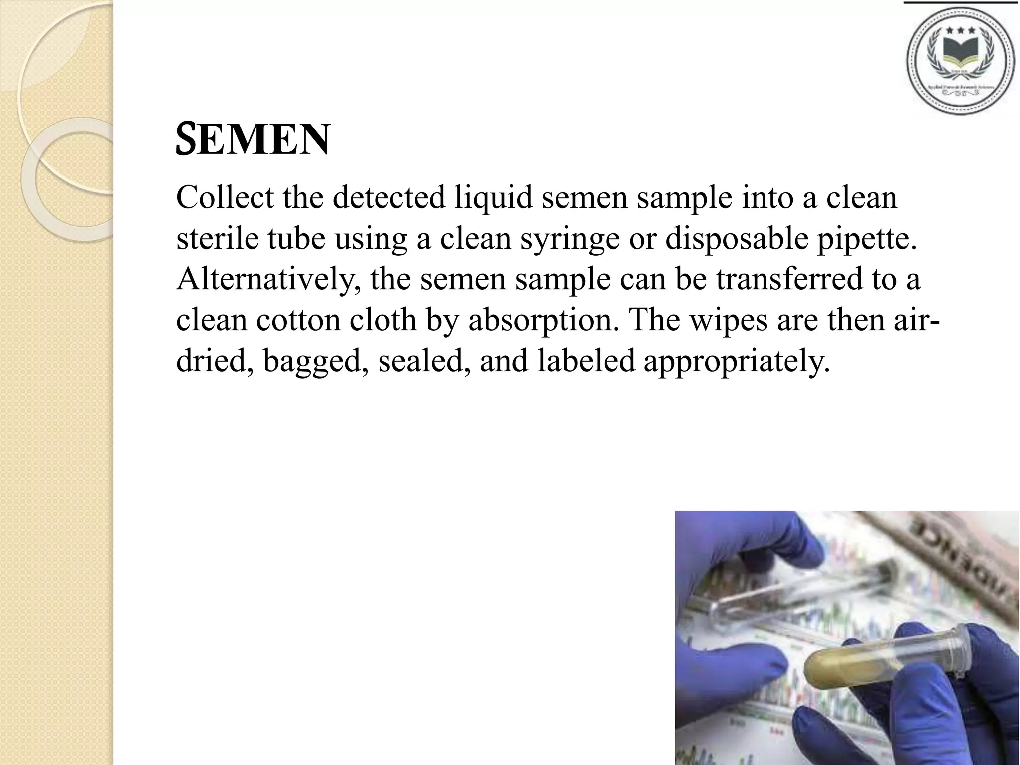 Collection of DNA evidence at crime scene | PPTX