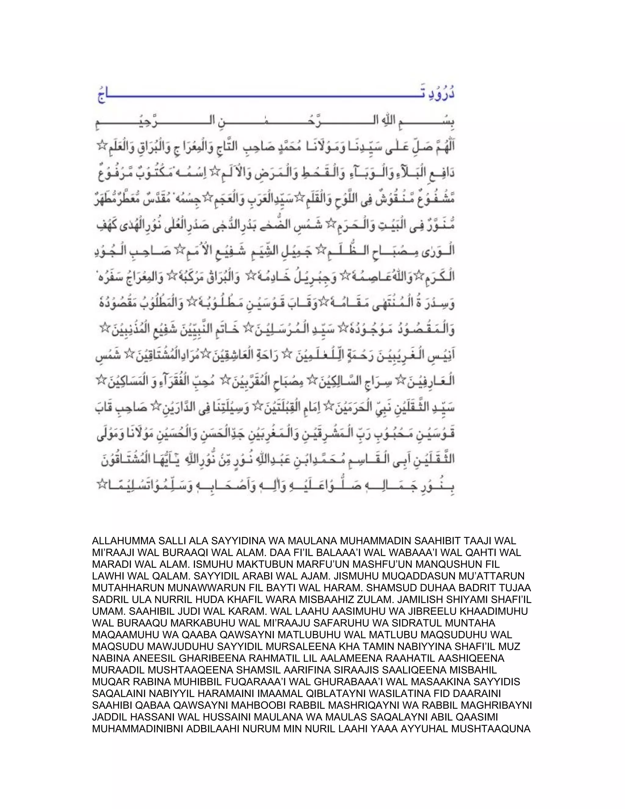 Collection of durood sharief english, arabic translation and ...