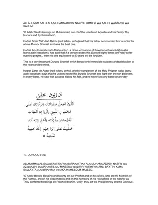 Collection of durood sharief english, arabic translation and ...