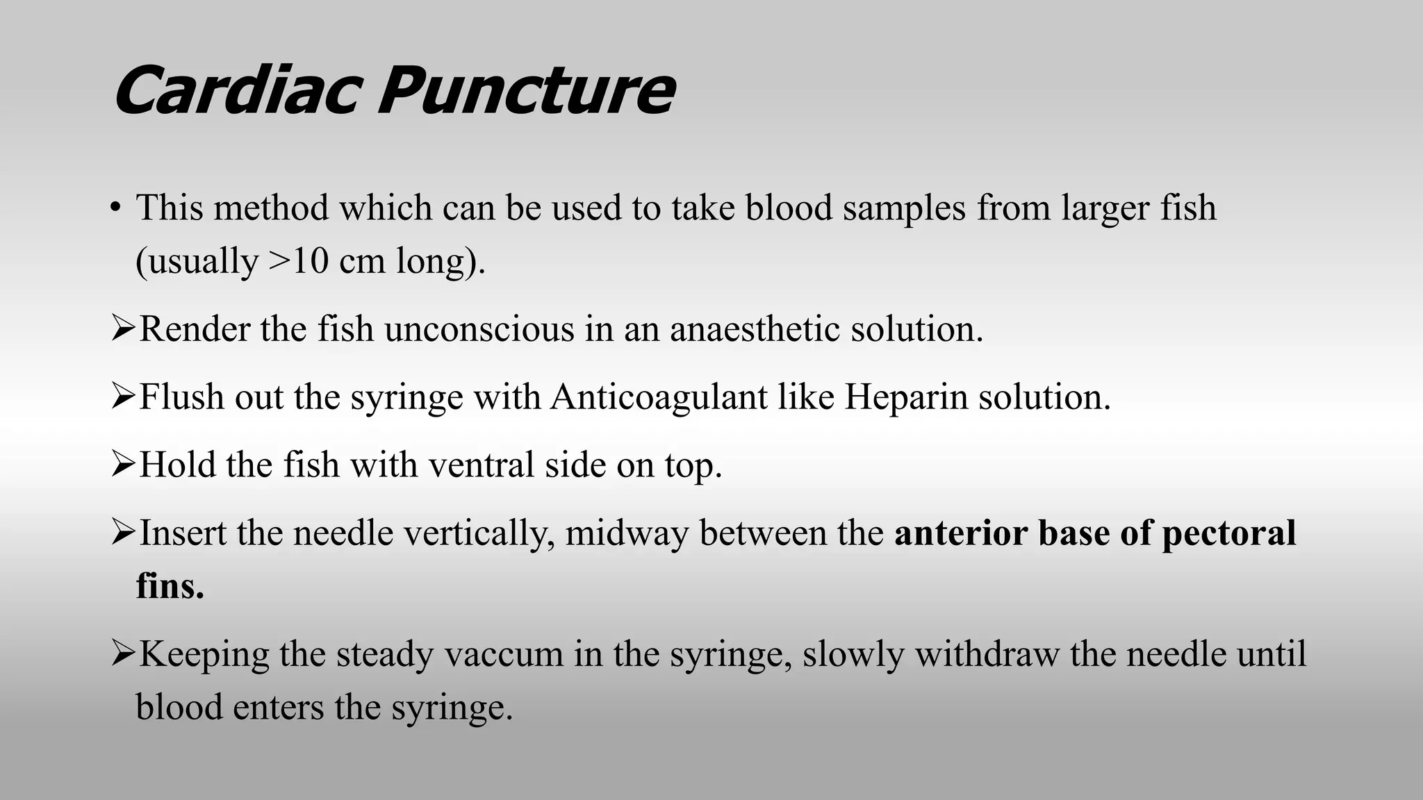 Collection of fish blood | PPTX