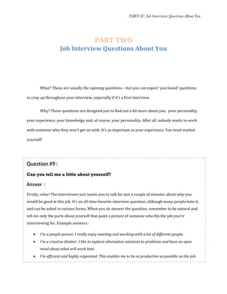 Collection of job interview questions and the answers | PDF