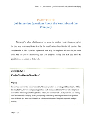 Collection of job interview questions and the answers | PDF