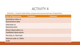 Collection of Quantitative Data | PPTX