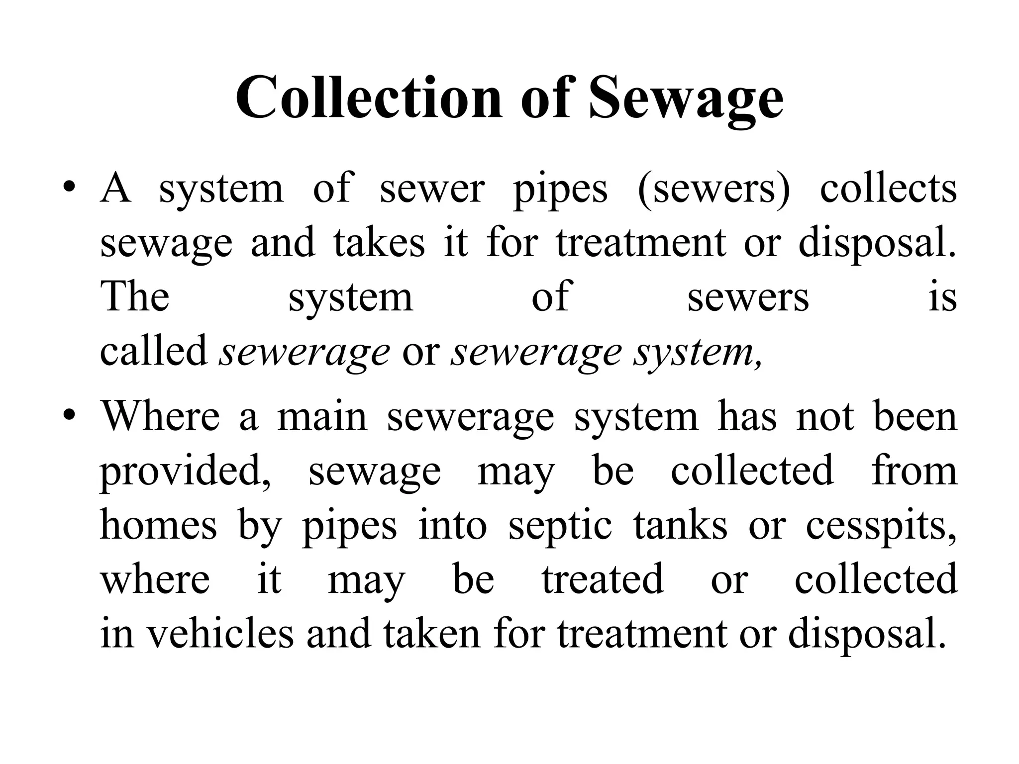 Collection of sewage, Types,Components & Layout | PPTX