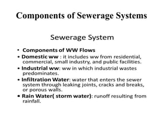 Collection of sewage, Types,Components & Layout | PPTX