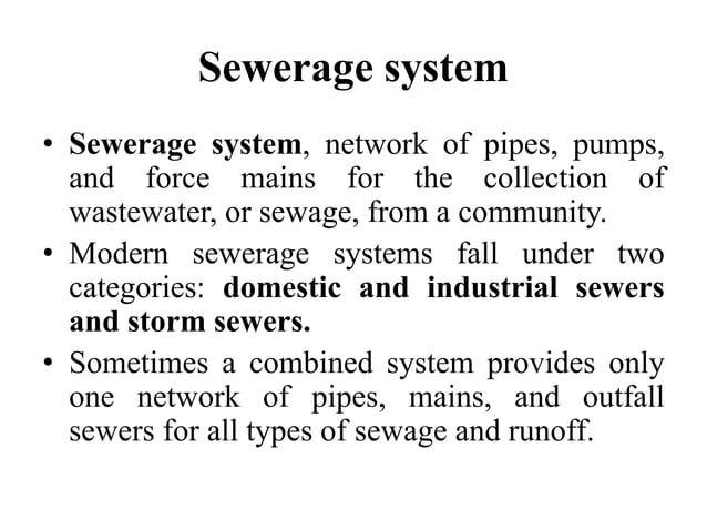 Collection of sewage, Types,Components & Layout | PPTX