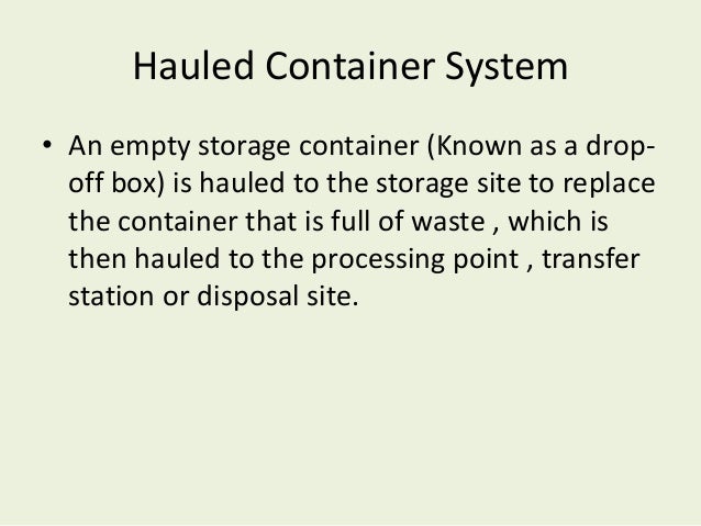 Collection of solid waste