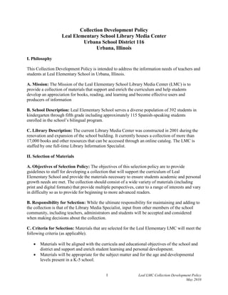 Collection policy | PDF