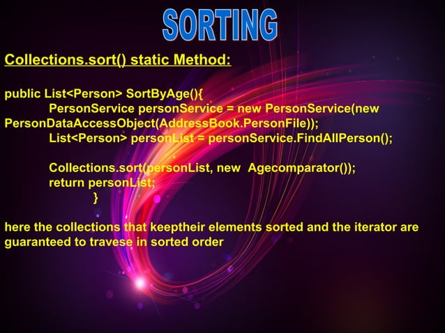 JAVA Collections frame work ppt | PPT JAVA Collections frame work ppt | PPT