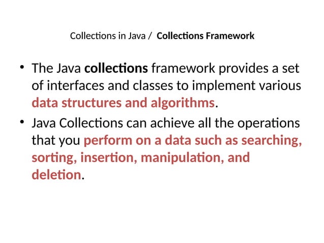 collectionsframework210616084411 (1).pptx | Programming Languages | Computing
