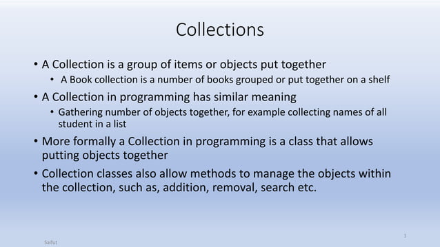 Collections (1) | PPTX