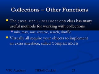 Collections and generic class | PPT | Programming Languages | Computing