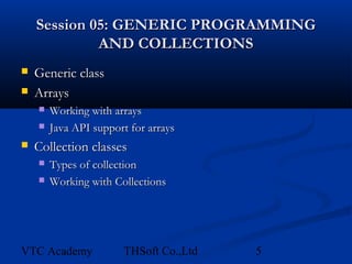 Collections and generic class | PPT | Programming Languages | Computing