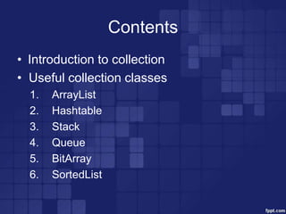 Collections in .net technology (2160711) | PPTX