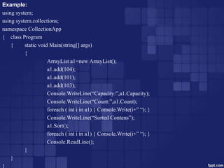 Collections in .net technology (2160711) | PPTX