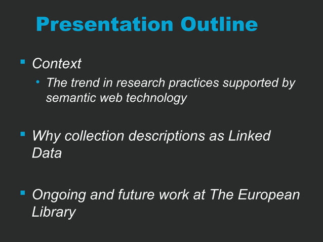 Linking Collections Through Linked Open Data Ppt
