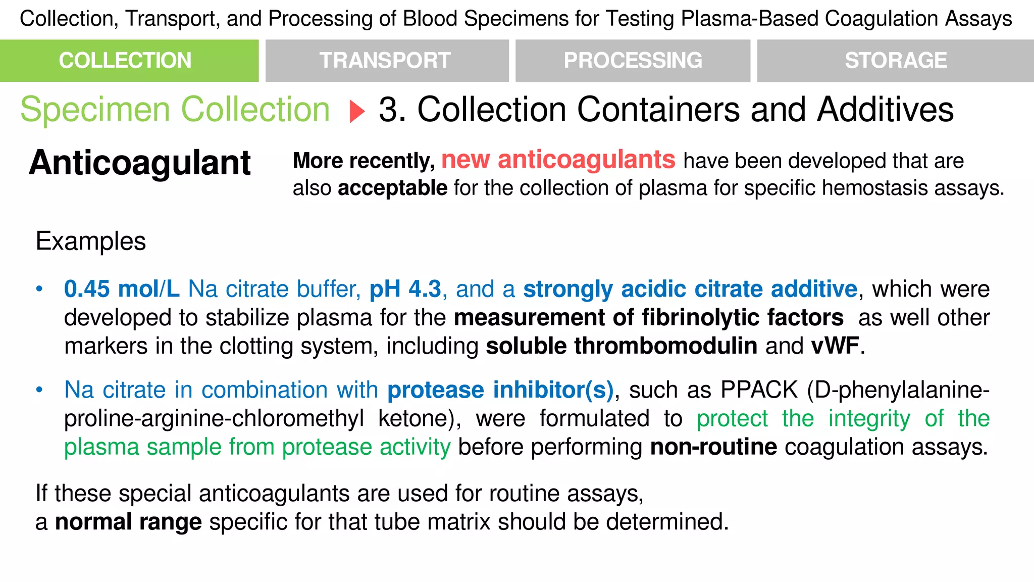 Collection, transport, and processing of blood specimens for testing ...