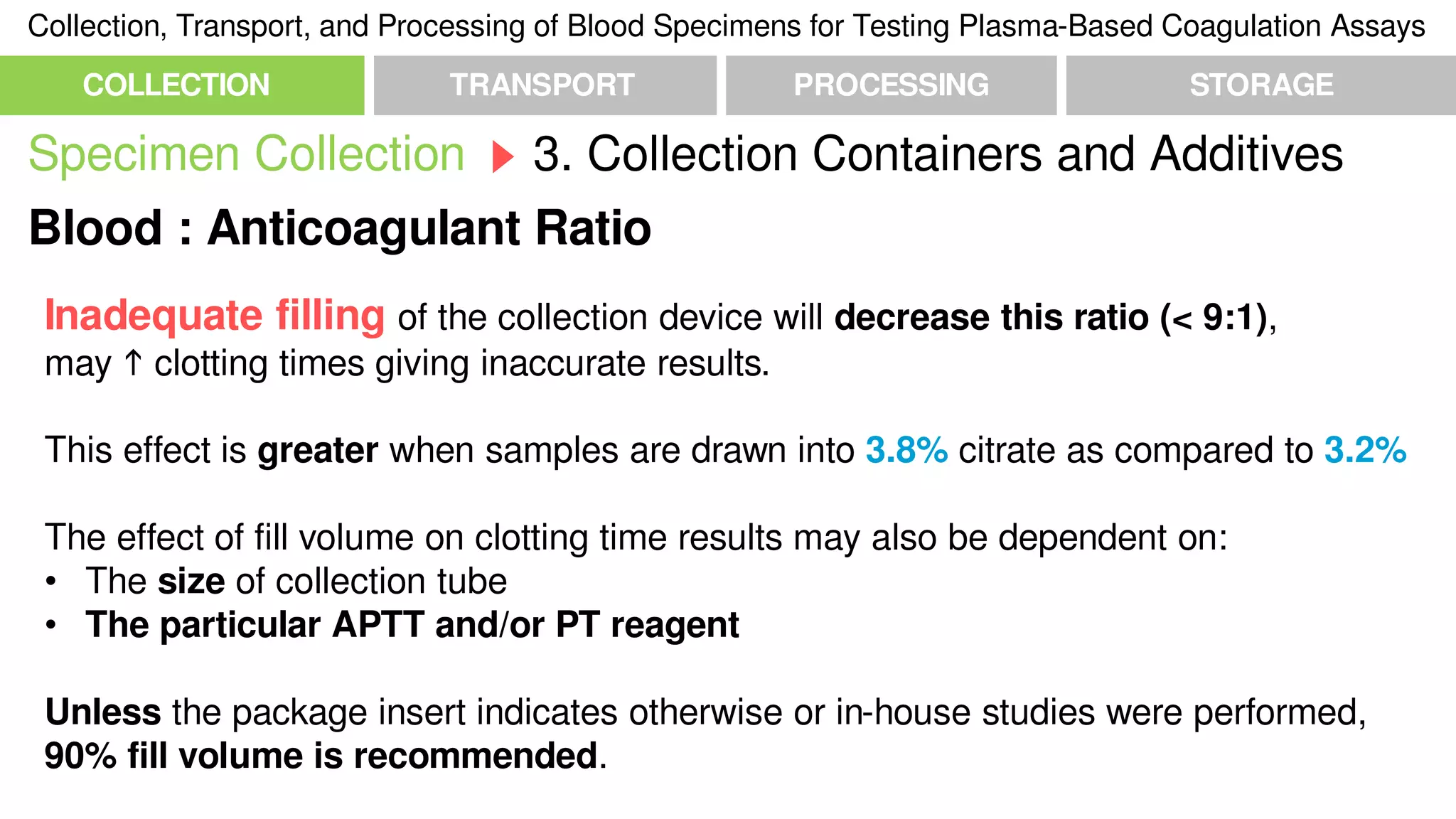 Collection, transport, and processing of blood specimens for testing ...