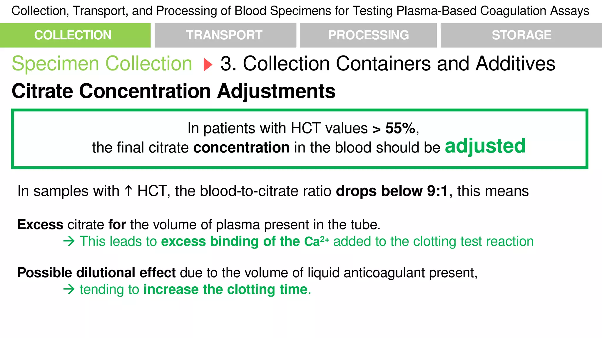 Collection, transport, and processing of blood specimens for testing ...