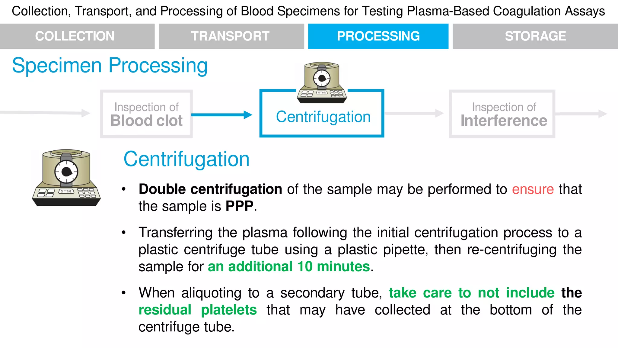 Collection, transport, and processing of blood specimens for testing ...