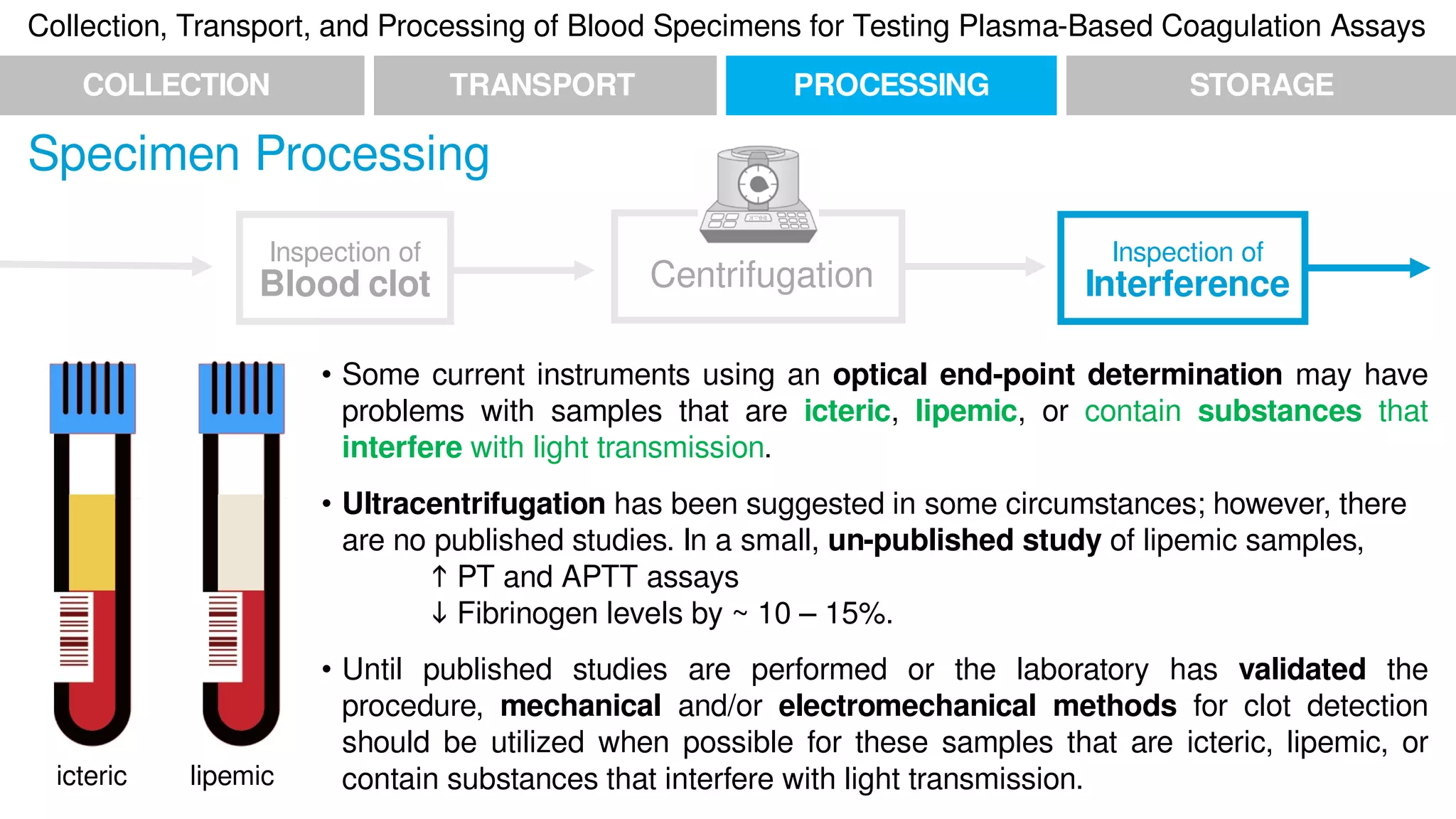 Collection, transport, and processing of blood specimens for testing ...