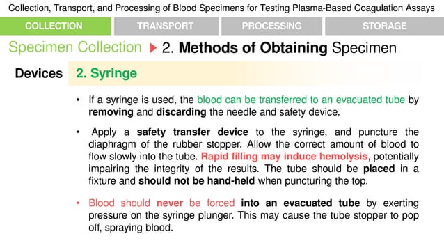 Collection, transport, and processing of blood specimens for testing ...