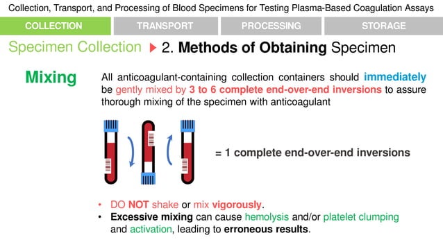 Collection, transport, and processing of blood specimens for testing ...