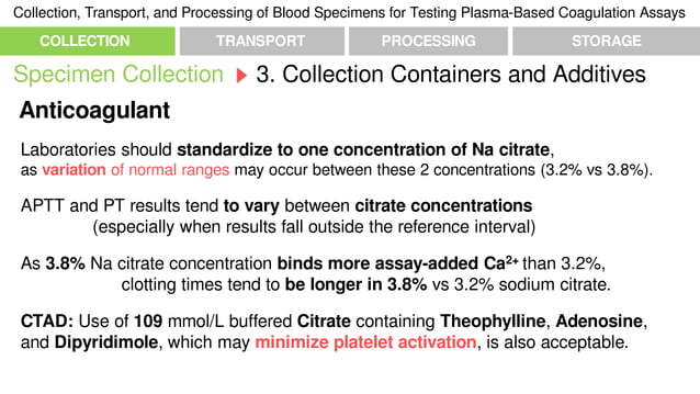Collection, transport, and processing of blood specimens for testing ...