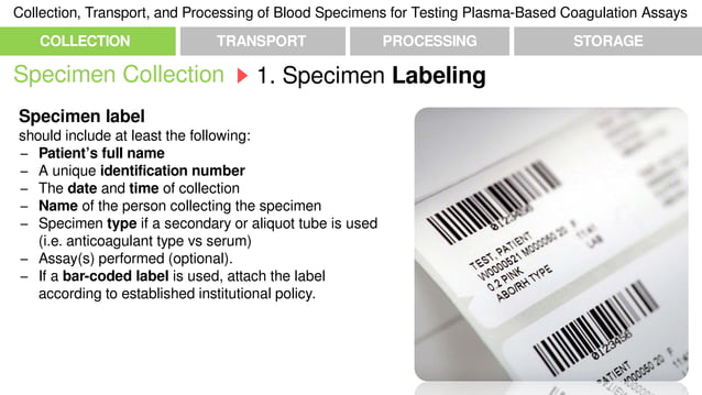 Collection, transport, and processing of blood specimens for testing ...