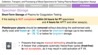 Collection, transport, and processing of blood specimens for testing ...