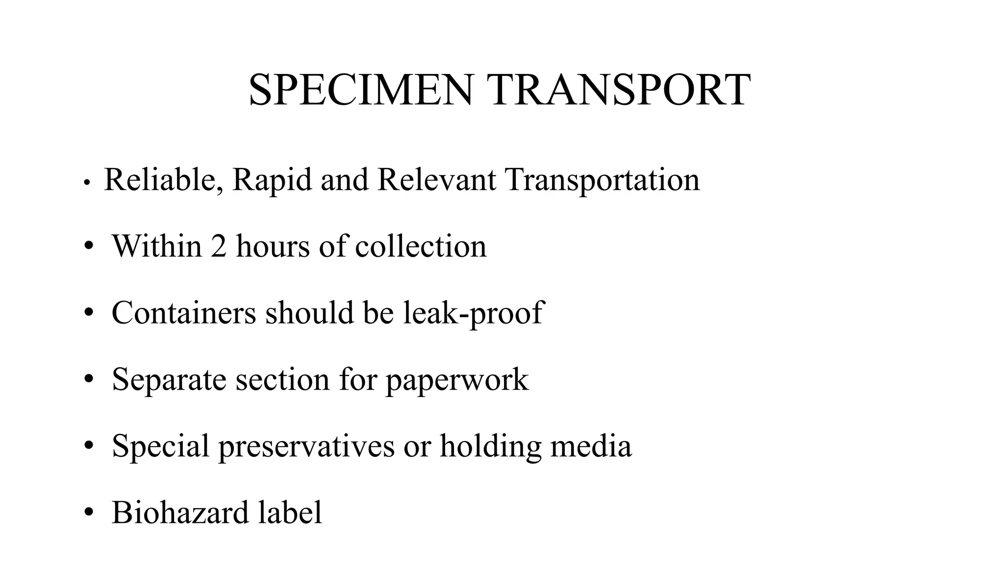Collection and transport of clinical samples in laboratorries | PPTX