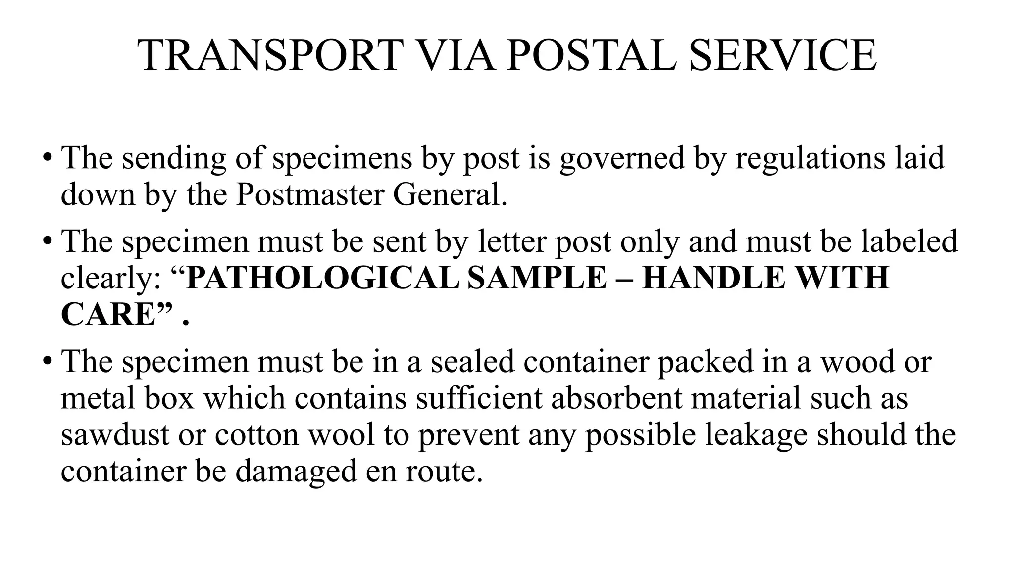 Collection and transport of clinical samples in laboratorries | PPTX