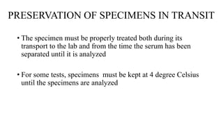 Collection and transport of clinical samples in laboratorries | PPTX