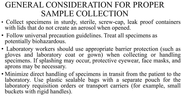 Collection and transport of clinical samples in laboratorries | PPTX ...