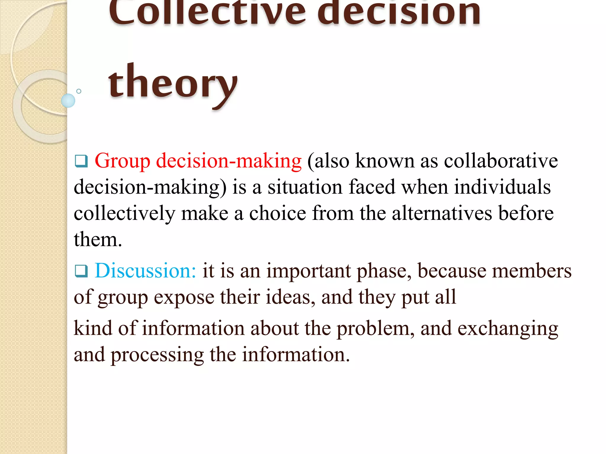 Collective decision theory | PPTX