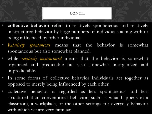 PPT on Collective behavior and its factors made by JYOTI PALI, PhD ...